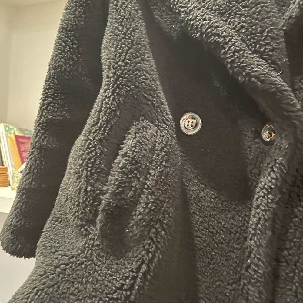 Plush Double Breasted Black Warm Teddy Jacket * Like … - Gem